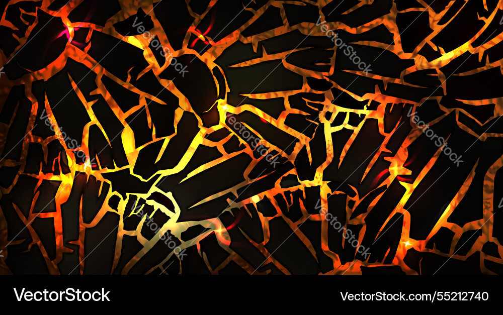 Hot lava under cracked ground Royalty Free Vector Image