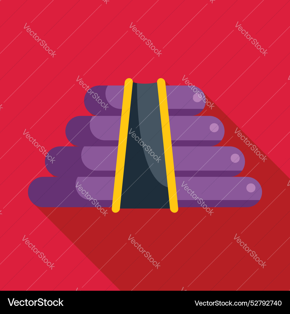 Inflatable bouncy slide standing on red background