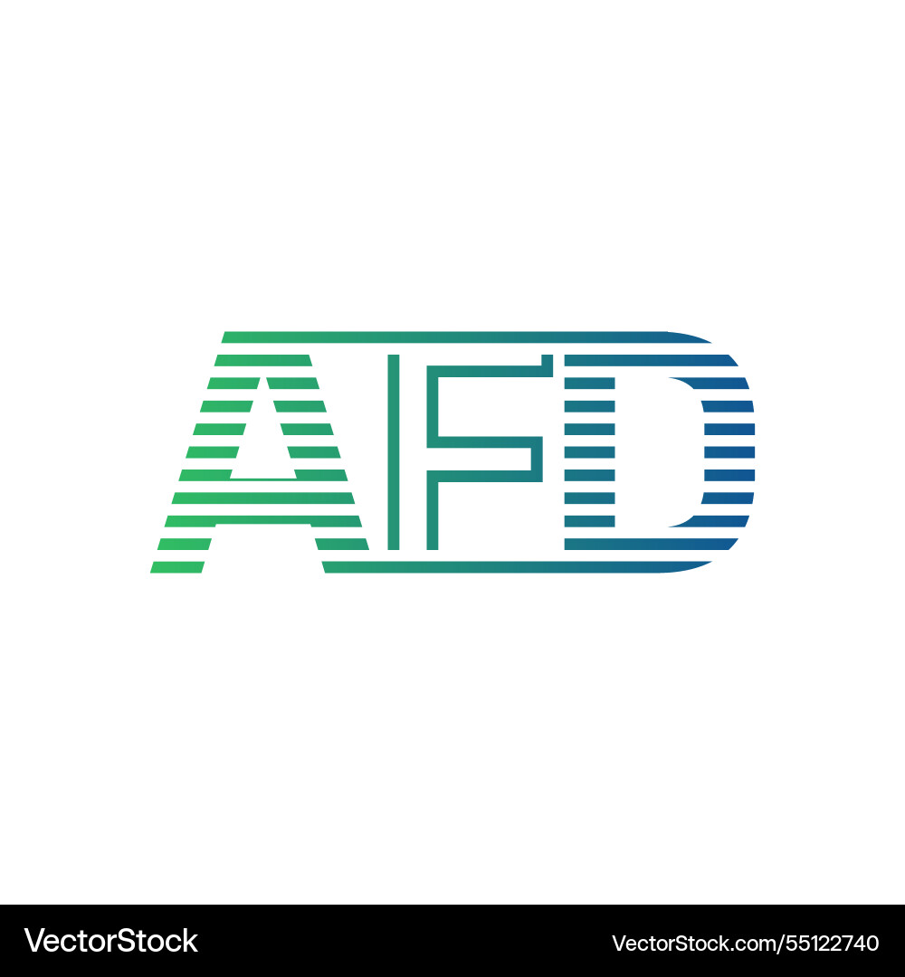 Modern afd logo design letter minimalist Vector Image