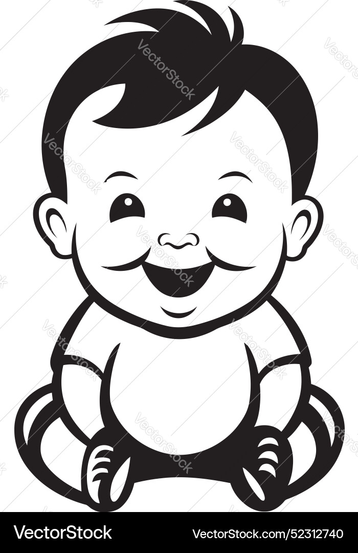 Precious peals infant laughing icon Royalty Free Vector