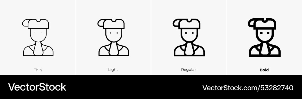 Regiment icon thin light regular and bold style Vector Image