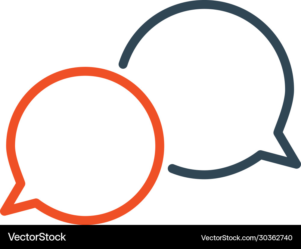Two chat bubbles linear icon communication Vector Image