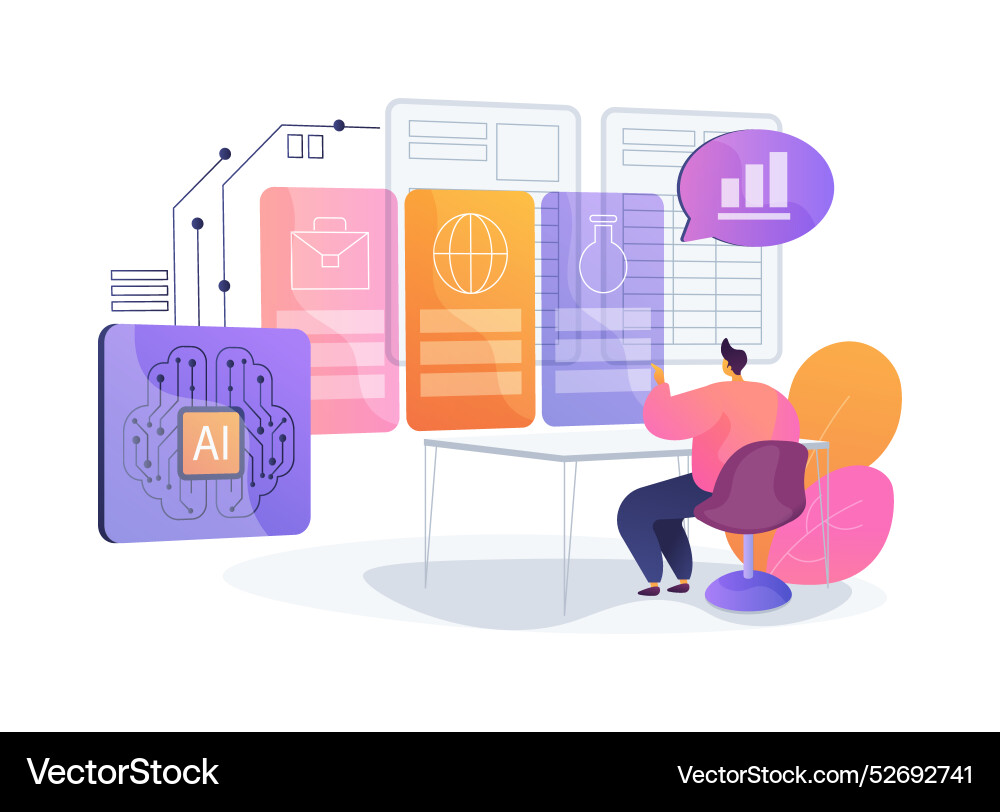 Ai-enhanced curriculum development abstract Vector Image