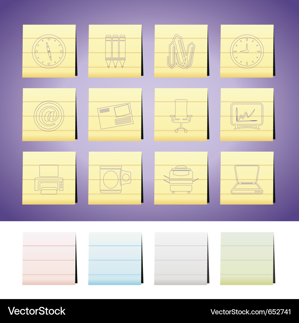 Business and office tools icons Royalty Free Vector Image