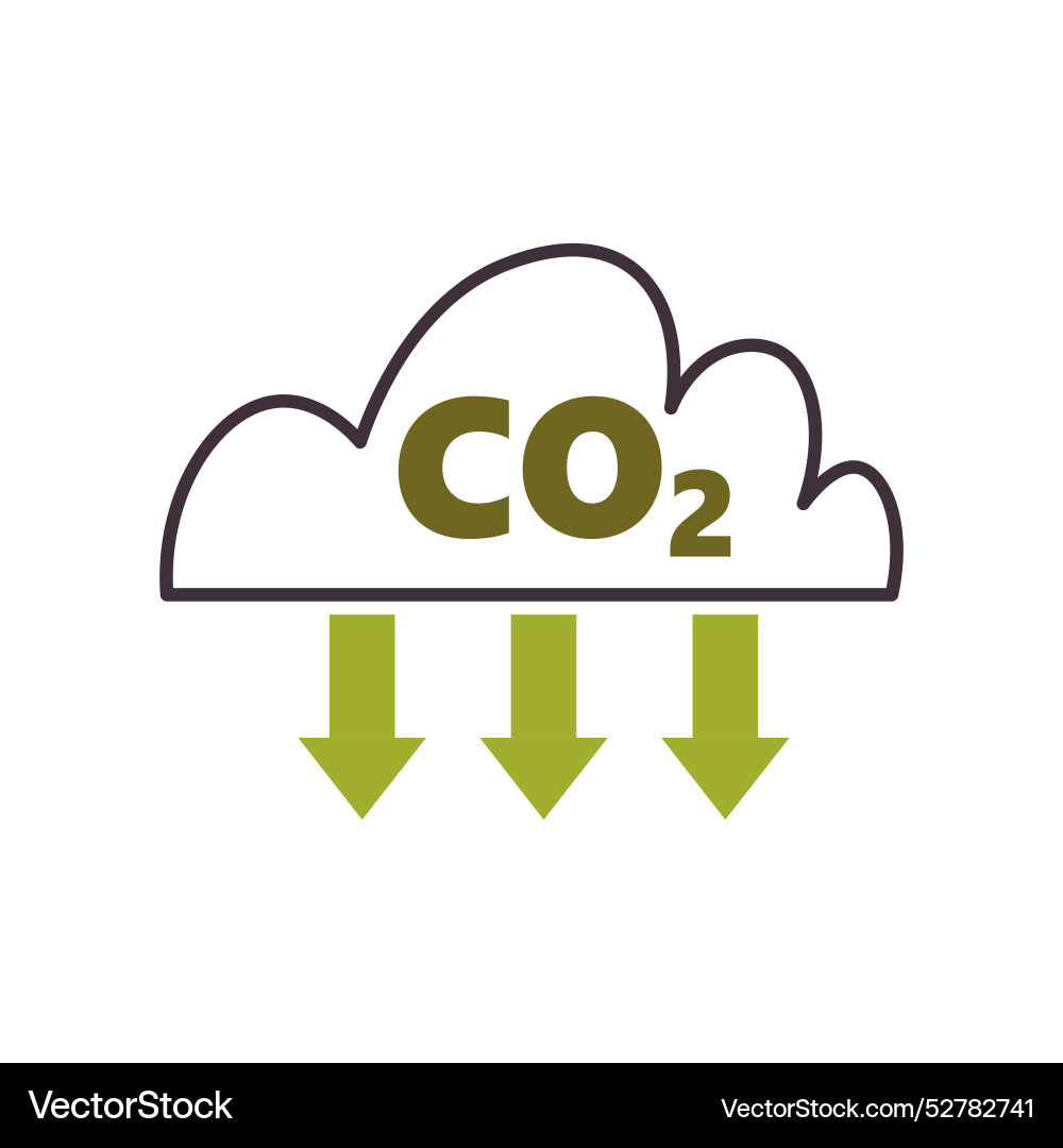 Co2 emission reduction icon Royalty Free Vector Image