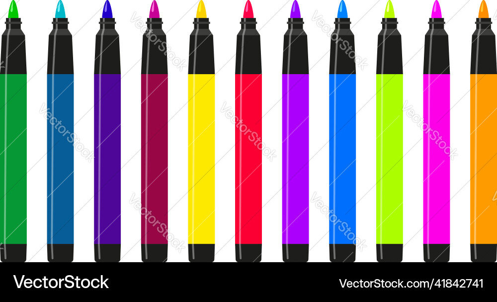 Collection of marker pens Royalty Free Vector Image