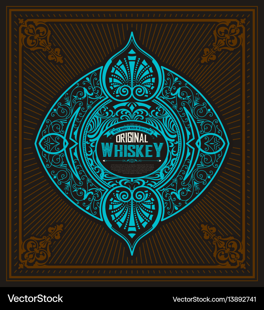 Elegant Whiskey Label Royalty Free Vector Image