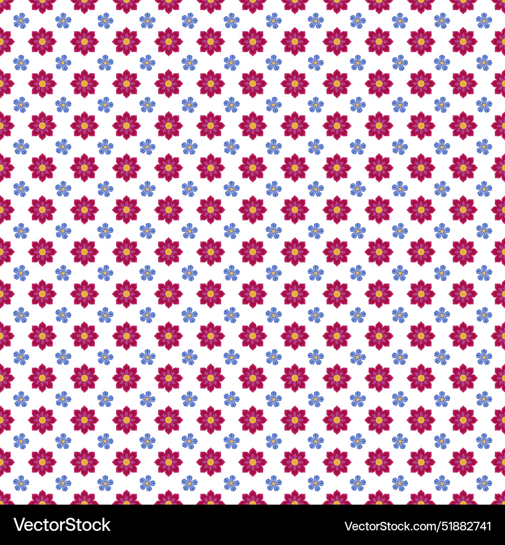 Free flat design small flowers pattern Royalty Free Vector