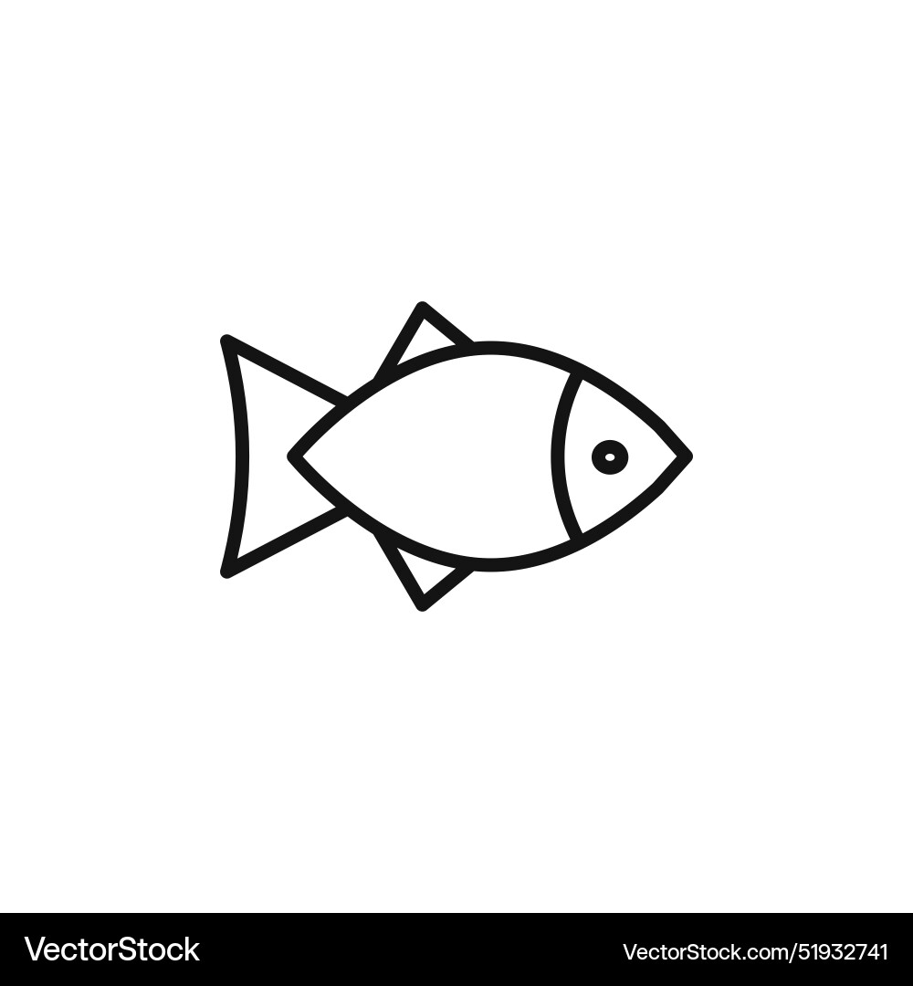 Fresh seafood fish icon for restaurants Royalty Free Vector