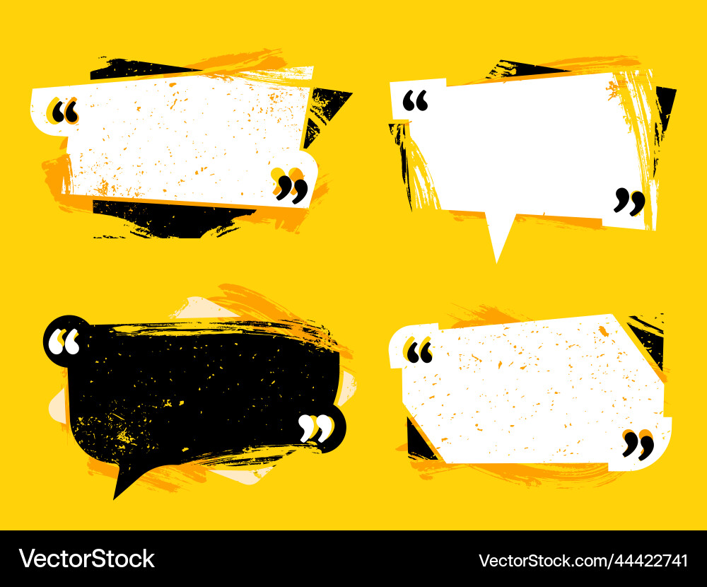 Grunge quote in quotes rectangular shaped boxes Vector Image
