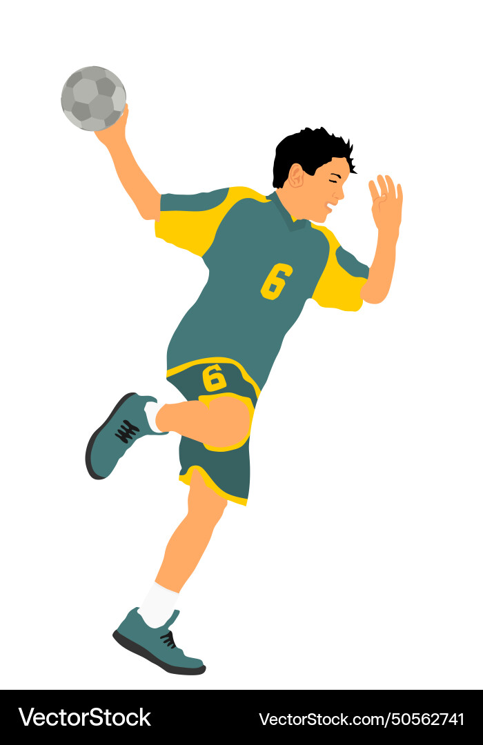 Handball player in action isolated Royalty Free Vector Image