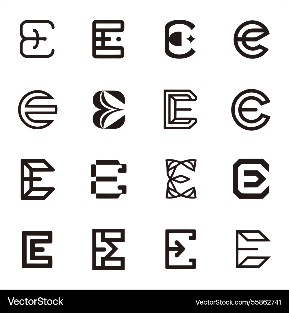 Letter e logo design Royalty Free Vector Image