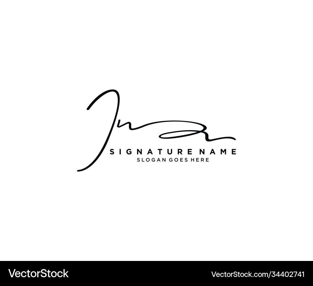 Letter in signature logo template Royalty Free Vector Image