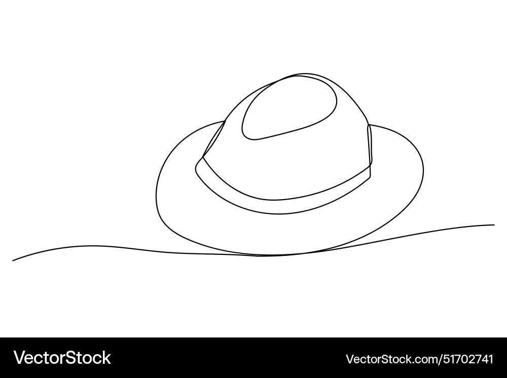 Male hat one line icon doodle drawing isolated Vector Image