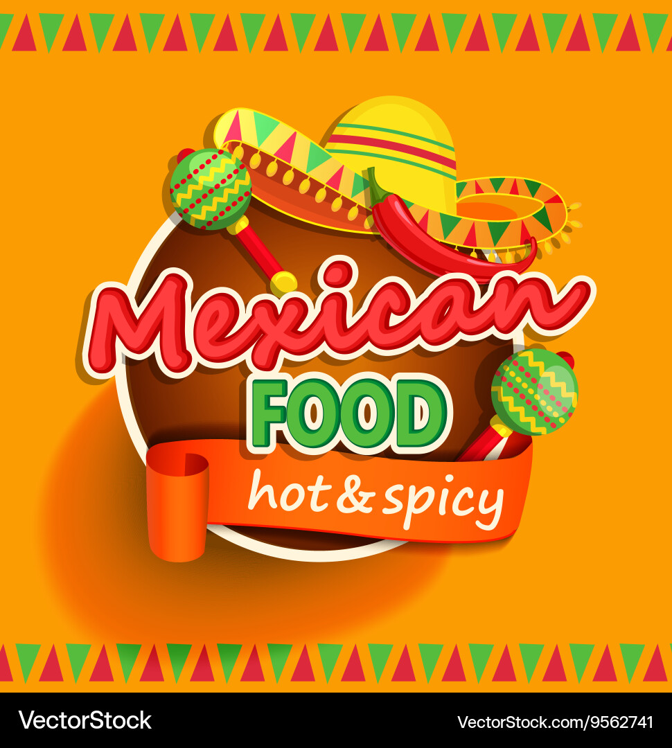 Mexican food label Royalty Free Vector Image - VectorStock