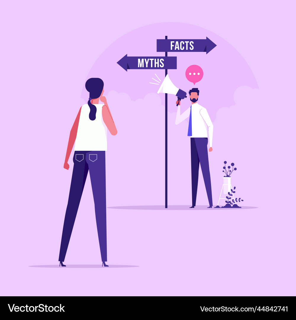 Myths and facts information accuracy in persons Vector Image