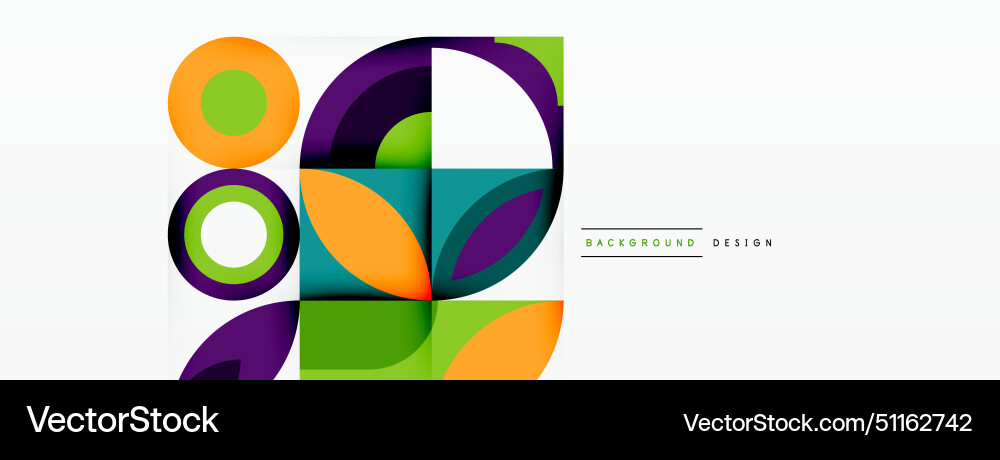 A colorful geometric design with circles and Vector Image