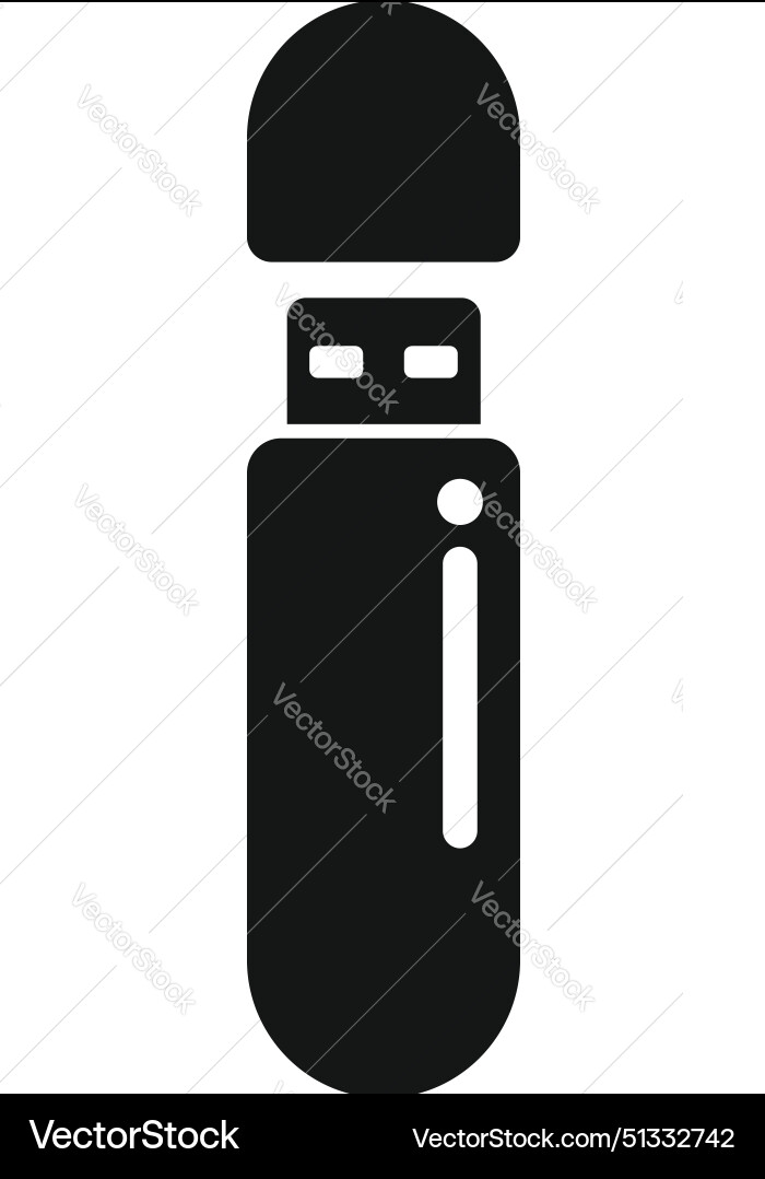 Black icon of a usb flash drive on white Vector Image