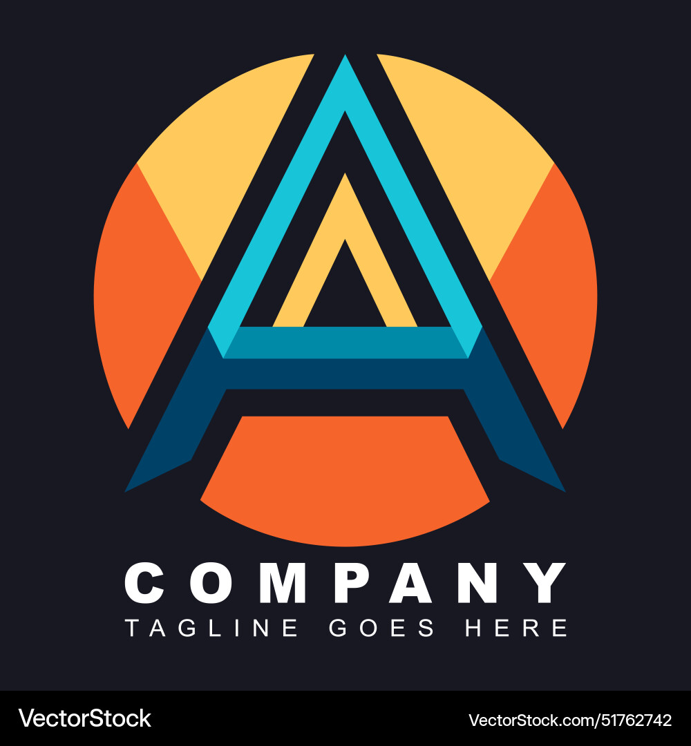 Branded a letter logo with iconic symbol Vector Image