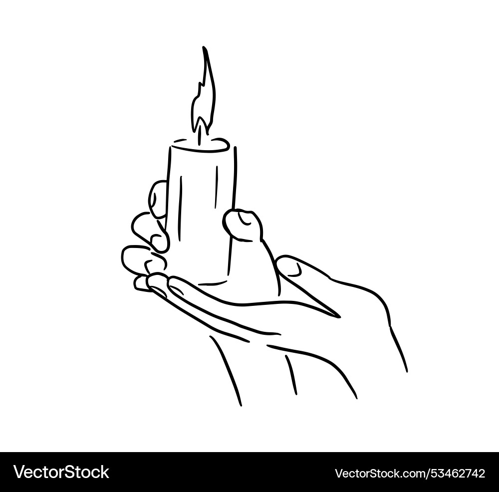 Candle in hands prayer a religious symbol Vector Image