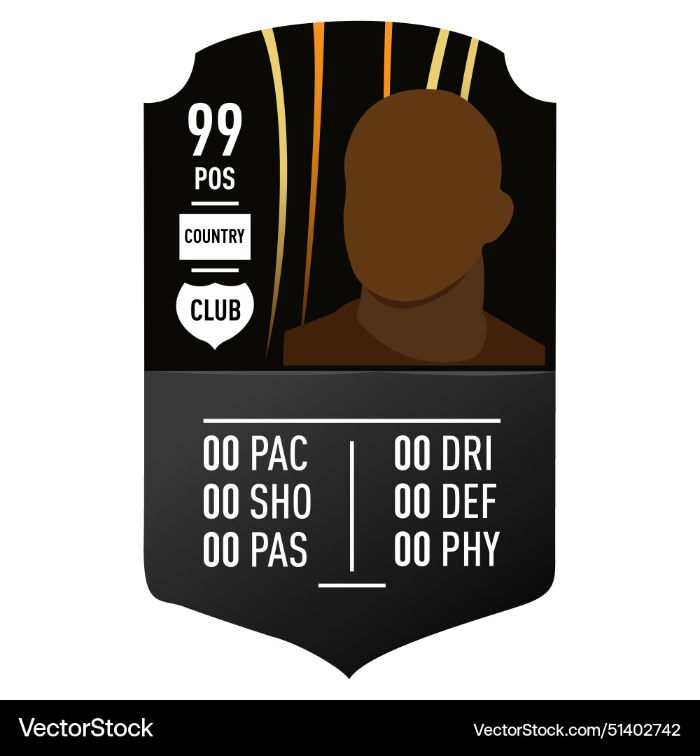 Fut card- fifa ultimate team custom card Vektorbild