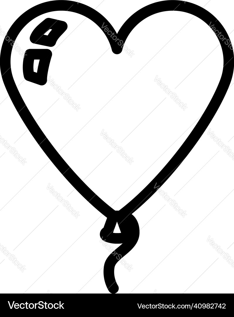Heart shape balloon icon Royalty Free Vector Image