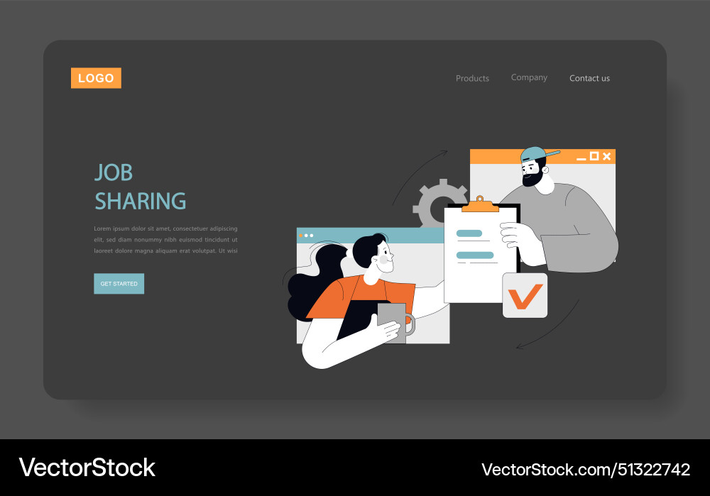 Job sharing concept Royalty Free Vector Image - VectorStock