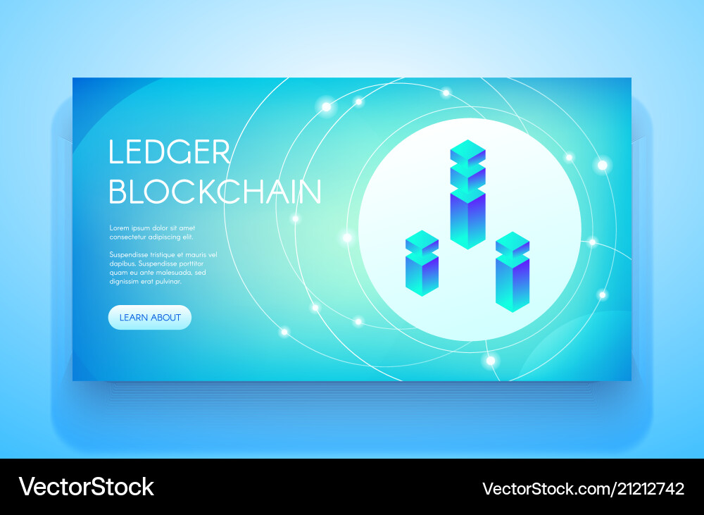 Ledger blockchain ico Royalty Free Vector Image