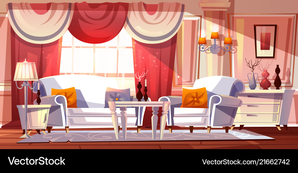 Lounge room luxury interior Royalty Free Vector Image