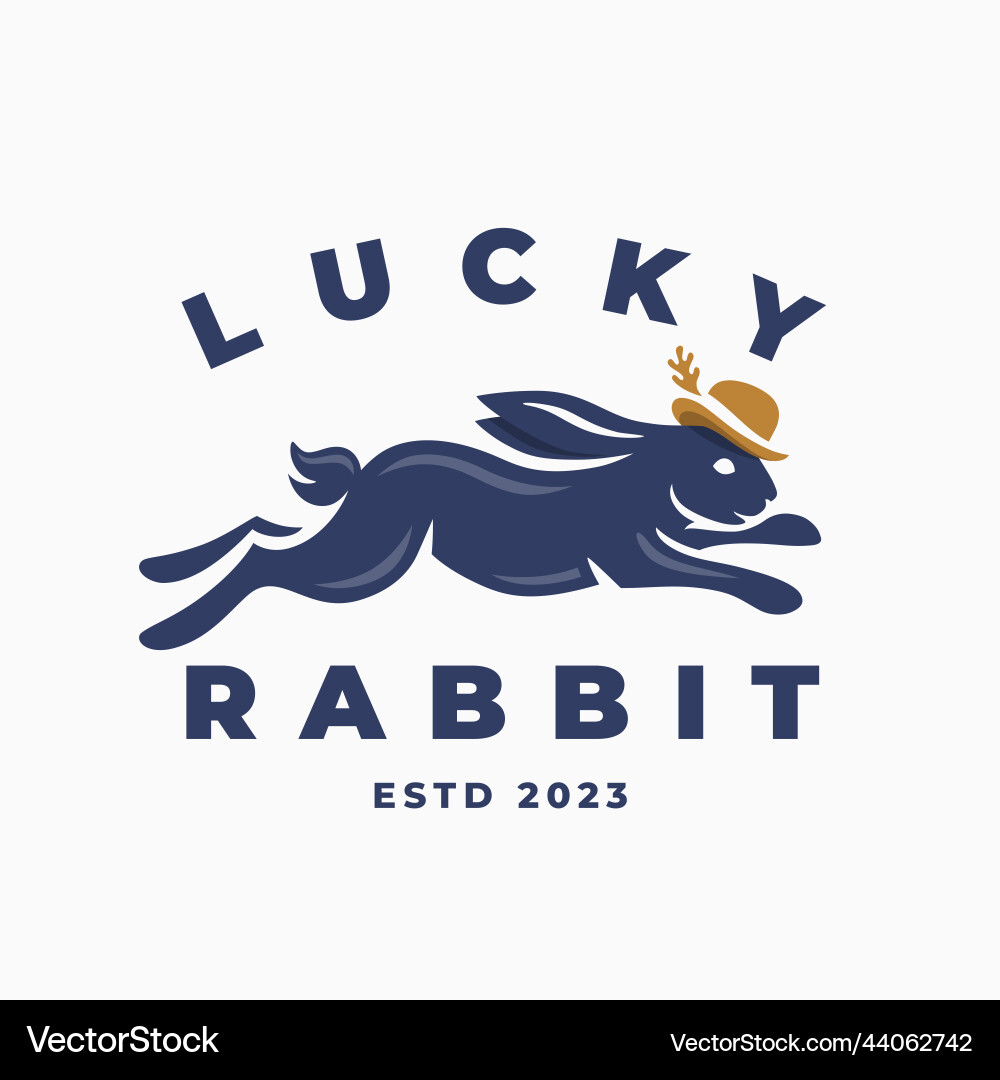 Lucky rabbit hat logo icon Royalty Free Vector Image