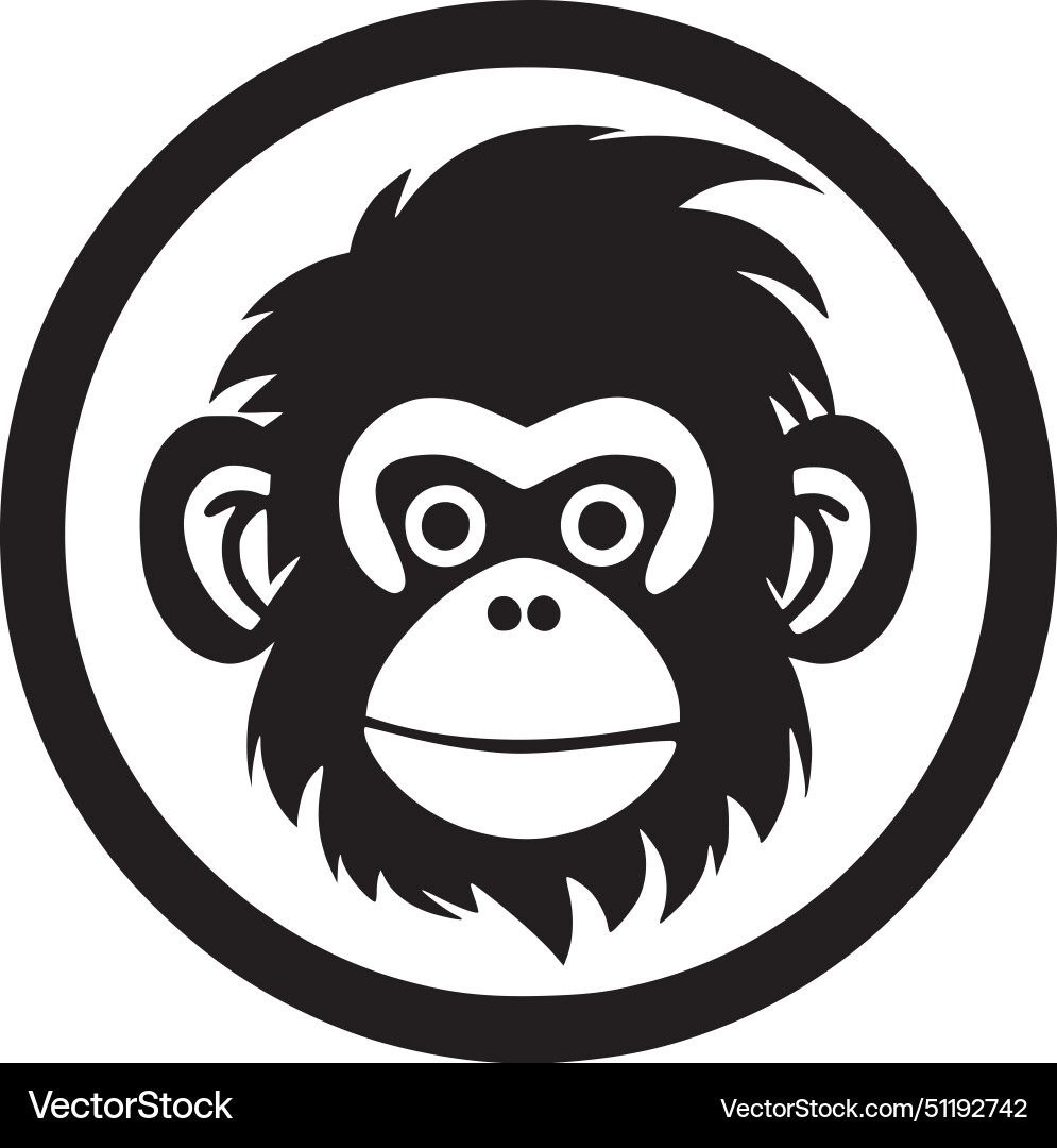 Monkey - minimalist and simple silhouette Vector Image