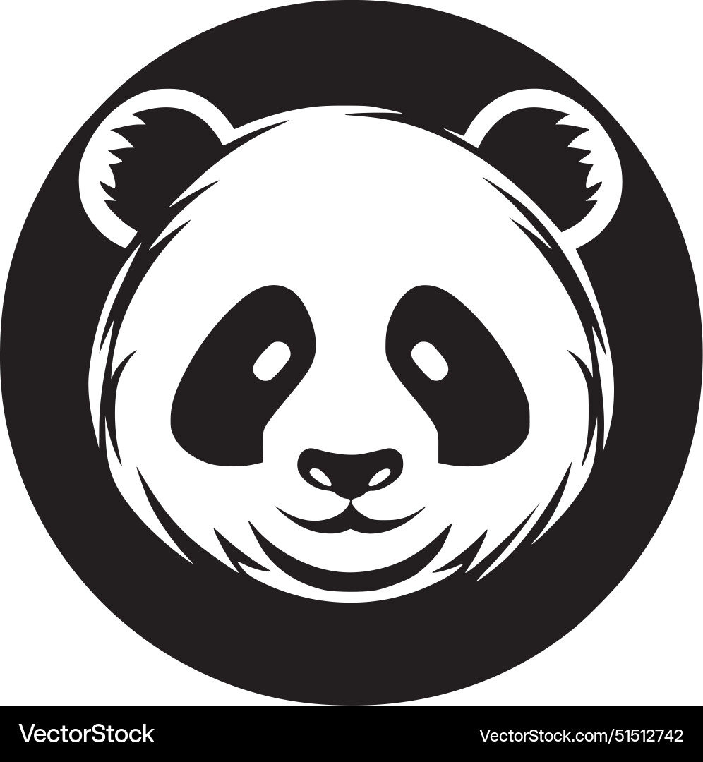 Panda - black and white Royalty Free Vector Image
