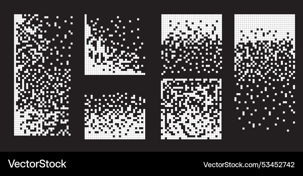 Pixel disintegration background decay effect Vector Image