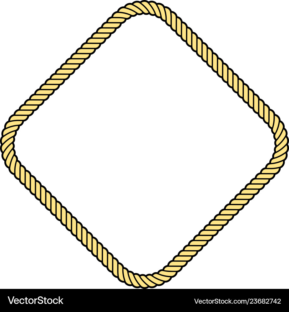 Rope frame diamond Royalty Free Vector Image - VectorStock