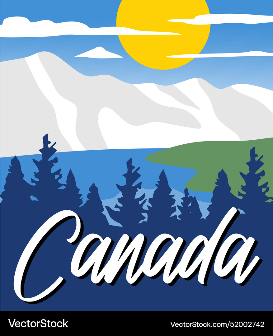 Scenery in canada with beautiful nature Royalty Free Vector
