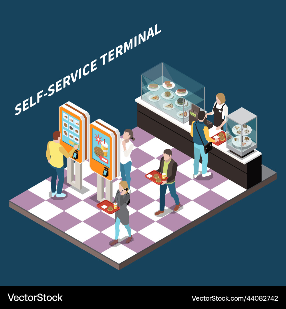 Self service terminals Royalty Free Vector Image