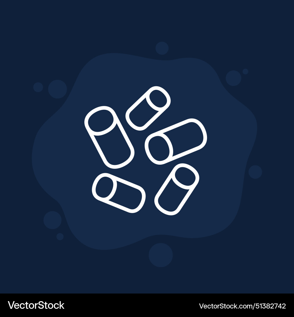 Wood pellets icon in line design Royalty Free Vector Image