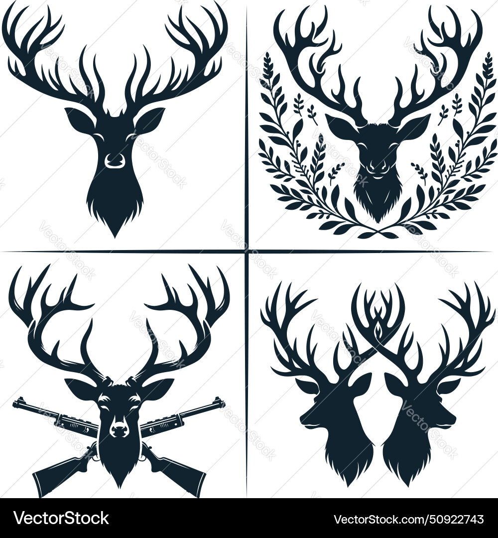 Deer head svg hunting cut file cric Royalty Free Vector