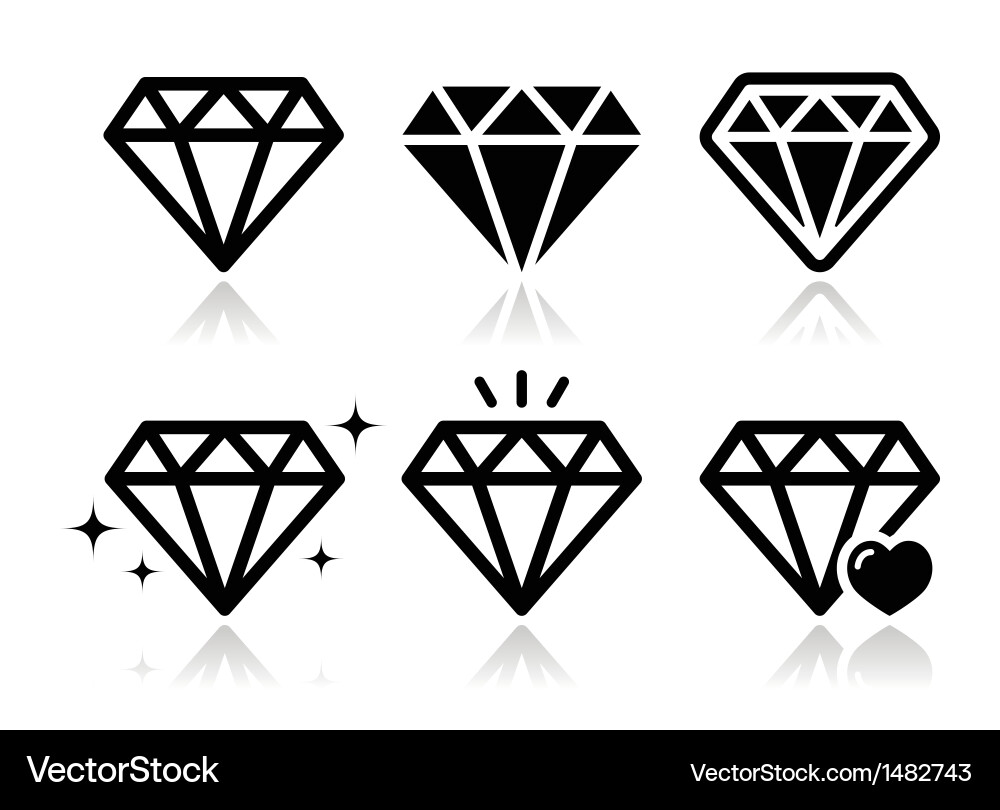Diamond icons set Royalty Free Vector Image - VectorStock