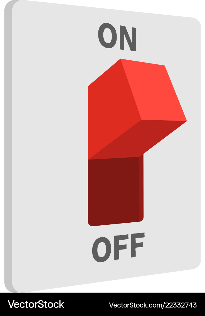 Electric switch turned on flat style isolated Vector Image