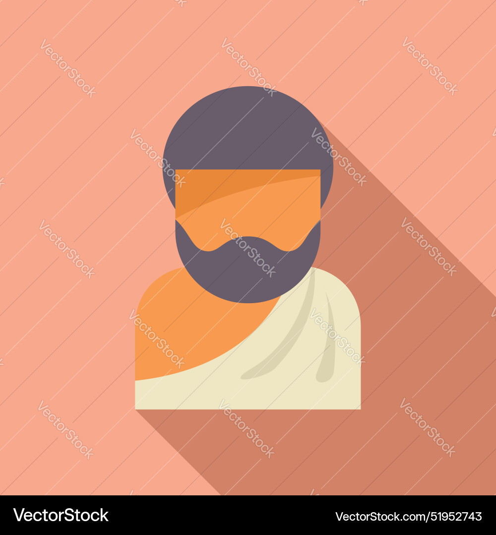 Greek philosopher icon flat style Royalty Free Vector Image