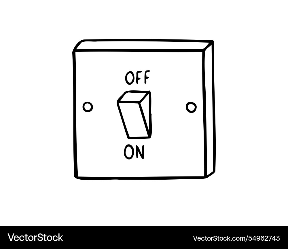 Light switcher isolated doodle hand drawn icon Vector Image