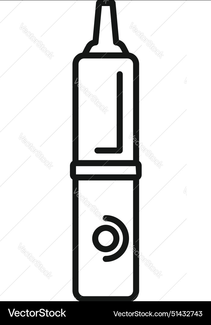 Outline of a vape pen Royalty Free Vector Image