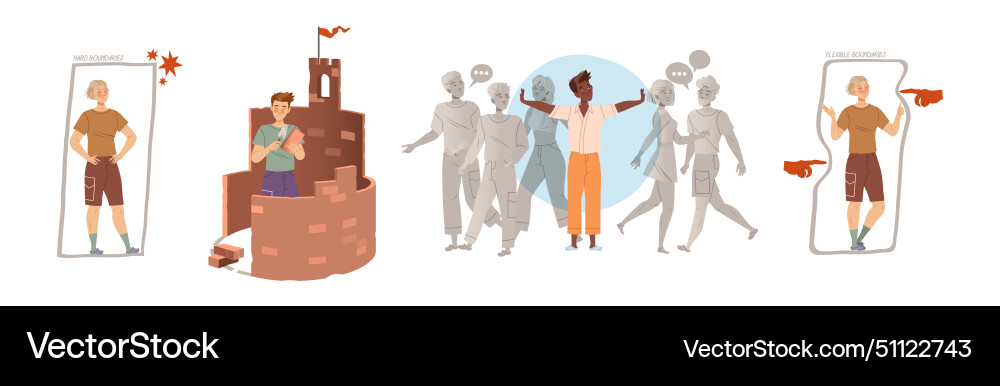 Personal boundaries with man creating space Vector Image