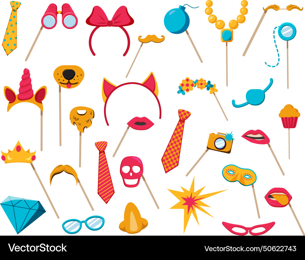 Photo booth flat background Royalty Free Vector Image