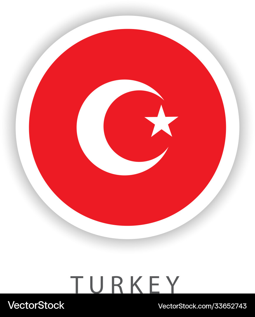 Turkey circle flag template design Royalty Free Vector Image