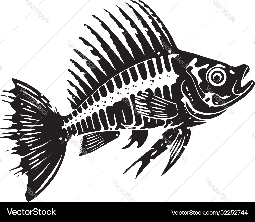 Bone chilling presence predator fish skeleton Vector Image