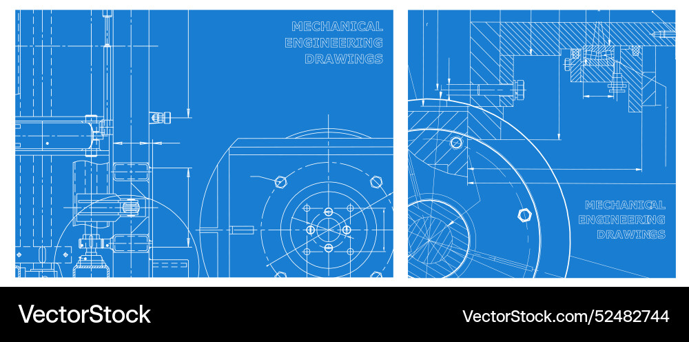 Engineering set cover flyer banner background Vector Image