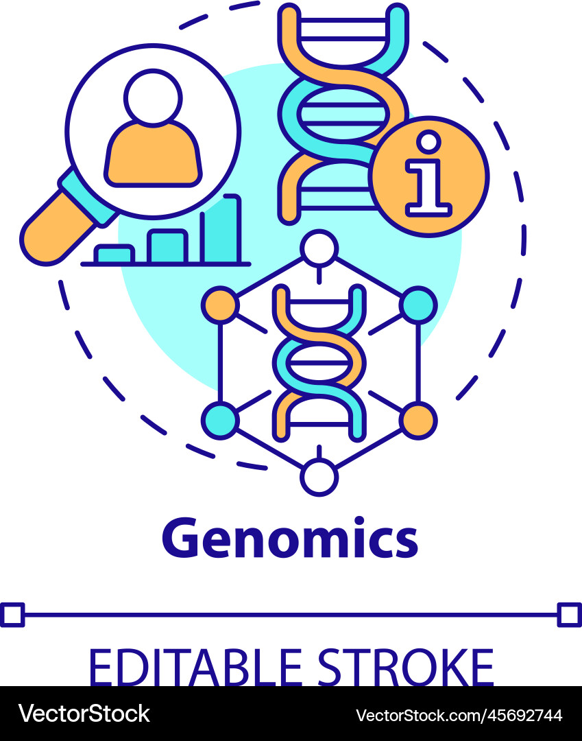 Genomics concept icon Royalty Free Vector Image