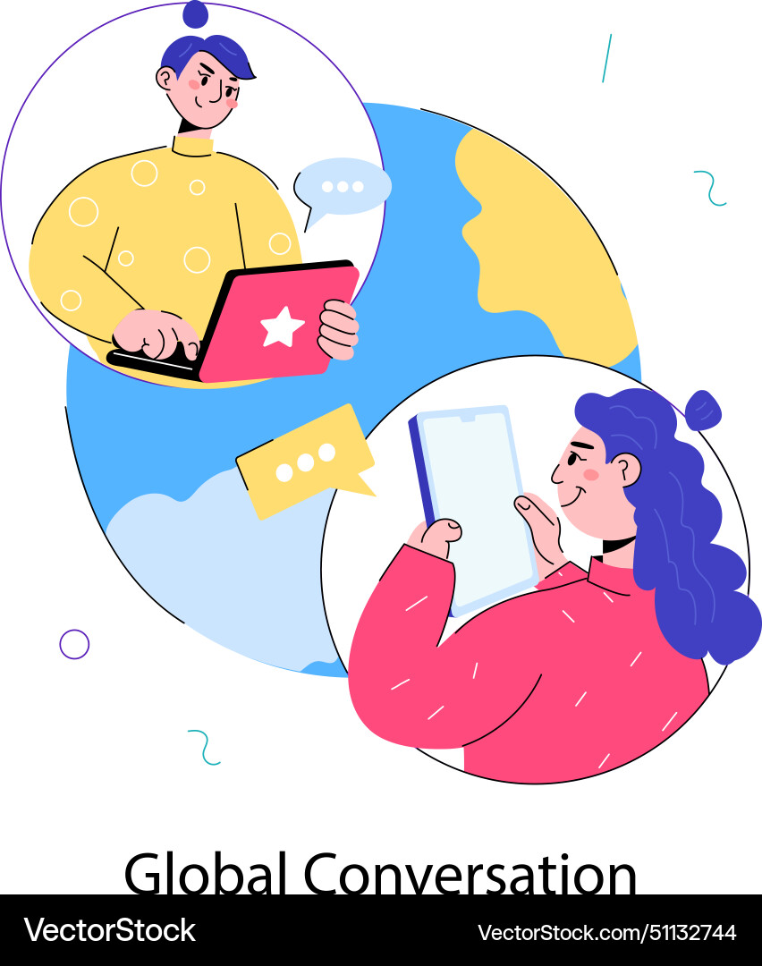 Global conversation Royalty Free Vector Image - VectorStock